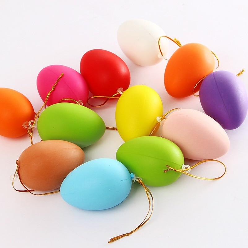 12pcs Plastic Easter Eggs Hanging Ornament Kids To... – Vicedeal