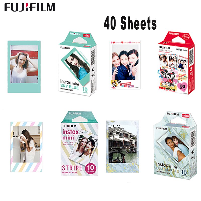 40 sheets Fujifilm Instax Mini 8 Film blue marble/... – Grandado