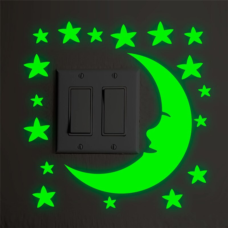 Zollor Luminous Moon Star Wall Stickers Switch Sti... – Grandado