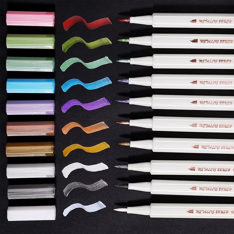 Sta 10 Kleuren Metallic Marker Pen Diy Scrapbookin... – Grandado