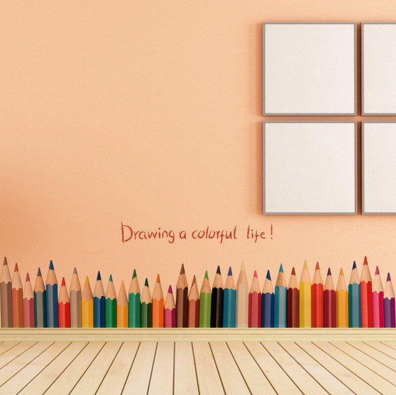 colorful pencil wall sticker for kids rooms Drawin... – Grandado