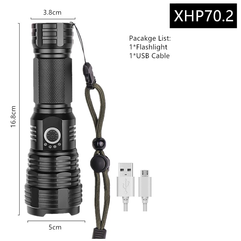Linterna LED XHP100 portátil de gran potencia, lin... – Vicedeal