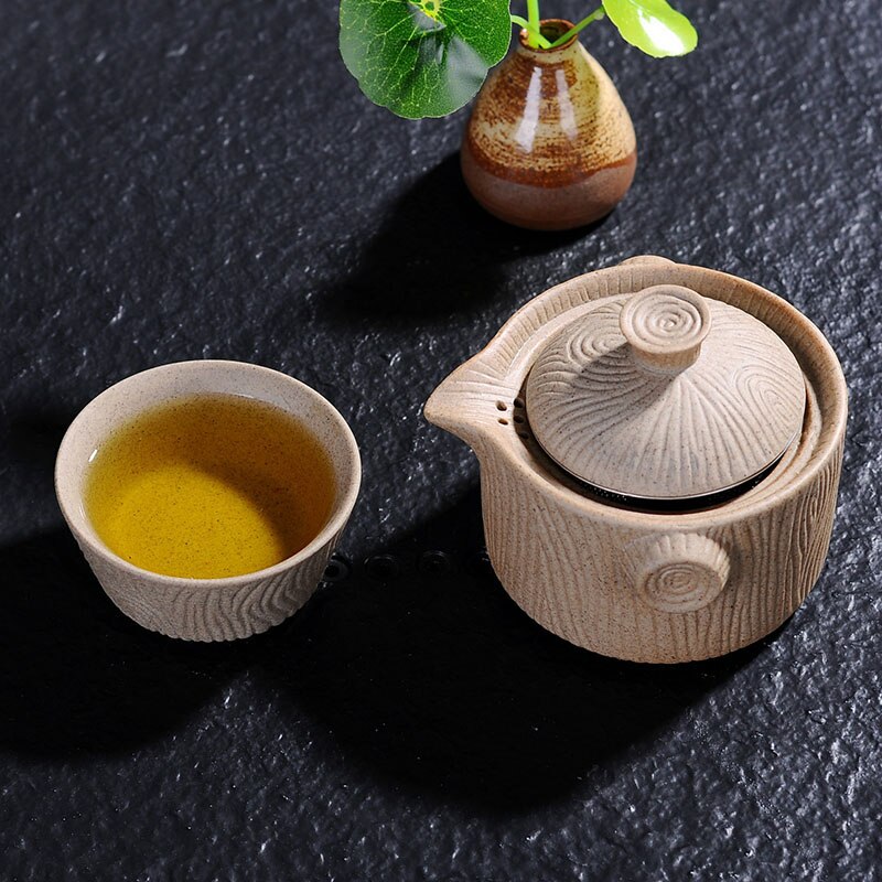 Coarse pottery Tea set Include 1 Pot 2 Cup, gaiwan... – Grandado