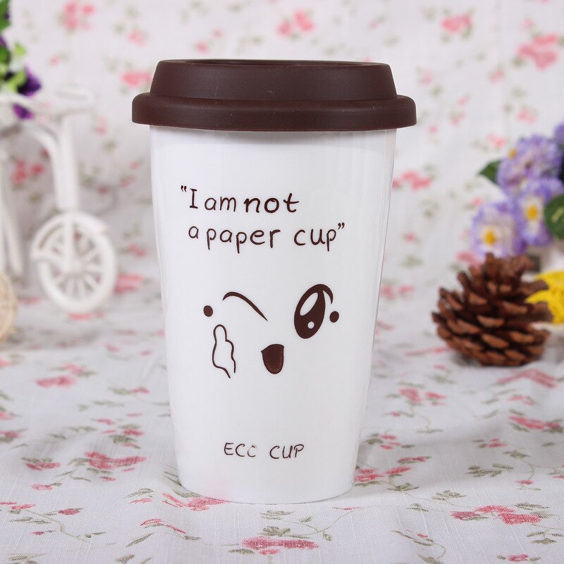 Travel Mug Ceramic Double Layer Mug L Coffee Cup w... – Vicedeal