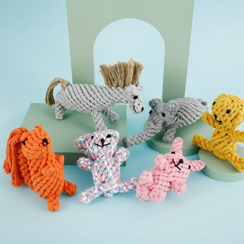 Interactive Puppy Chew Toy Dog Teething Cotton Bor... – Grandado