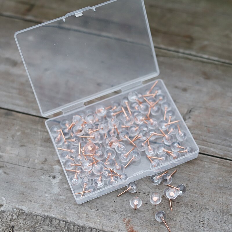 100Pcs/box Transparent Push Pins Thumb Thumbtack B... – Vicedeal