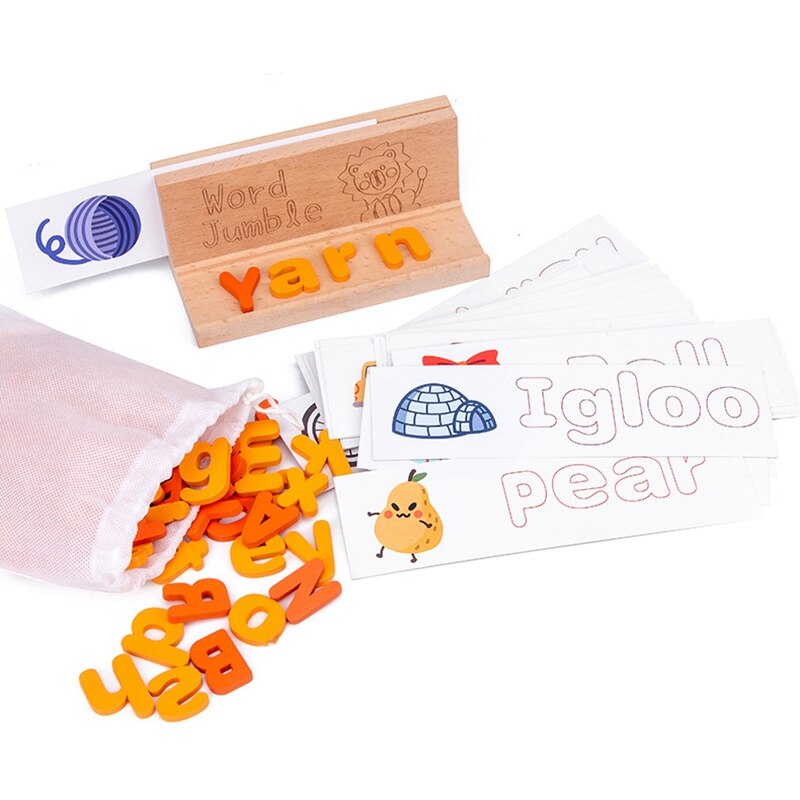 Wooden English Alphabet Letter Learning Cards Set ... – Grandado