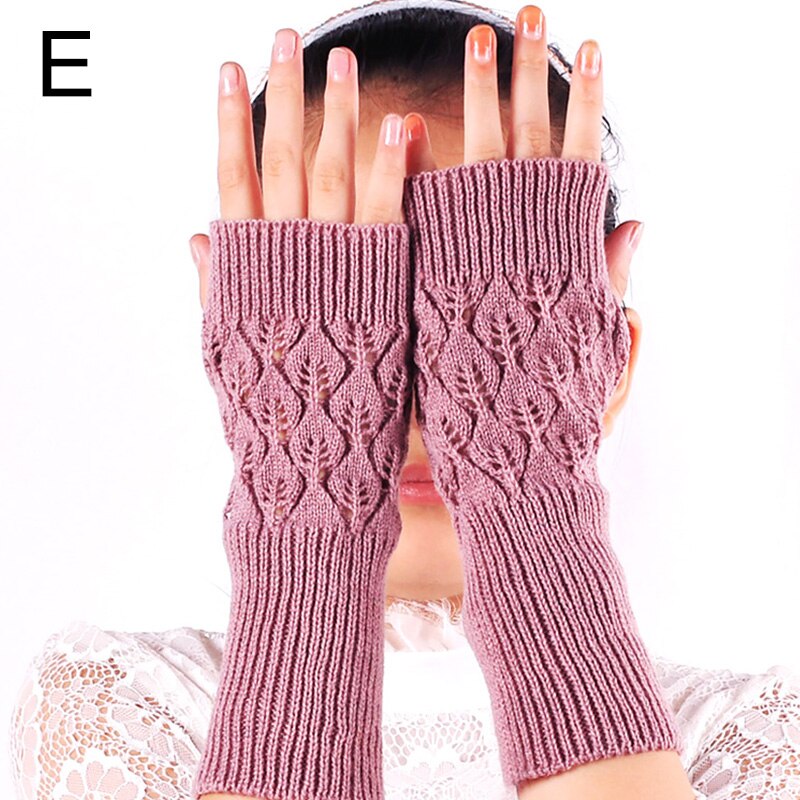 Warm Fingerless Knitted Gloves For Women Acrylic S... – Vicedeal
