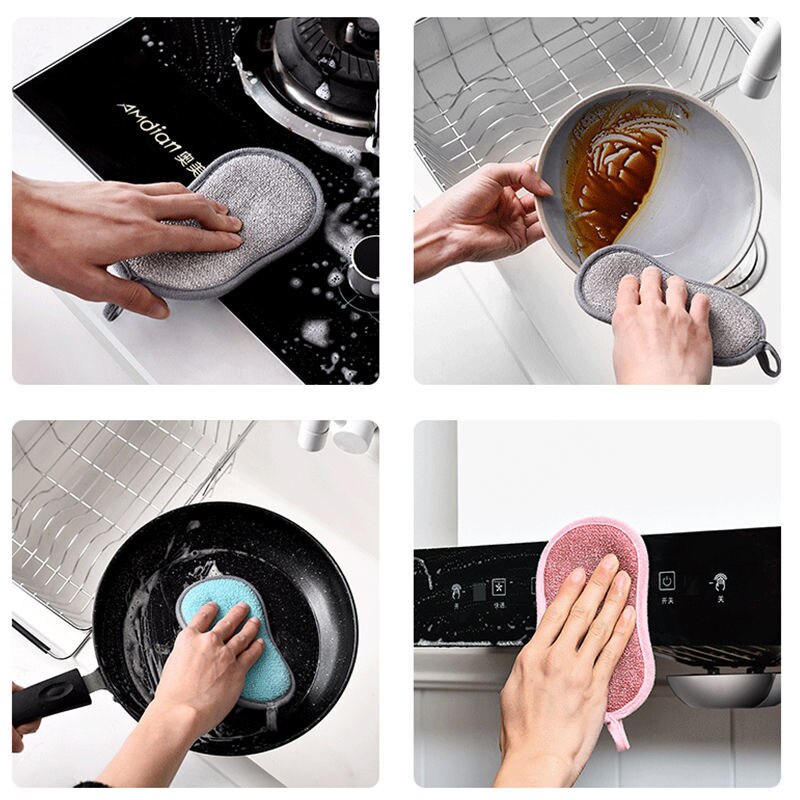 Éponges à récurer en microfibre, 5 pièces, éponge ... – Grandado