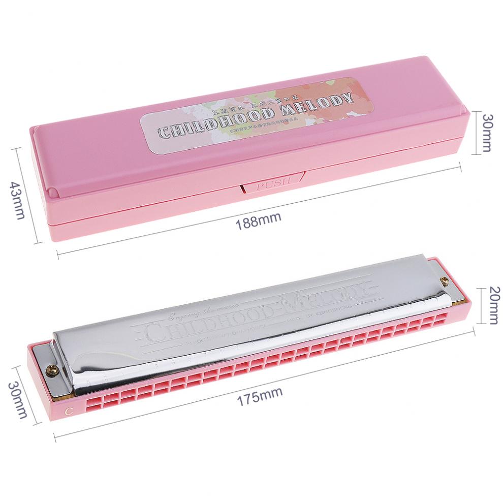 Harmonica 24 Holes Stainless Steel Pink Tremolo Ha... – Grandado