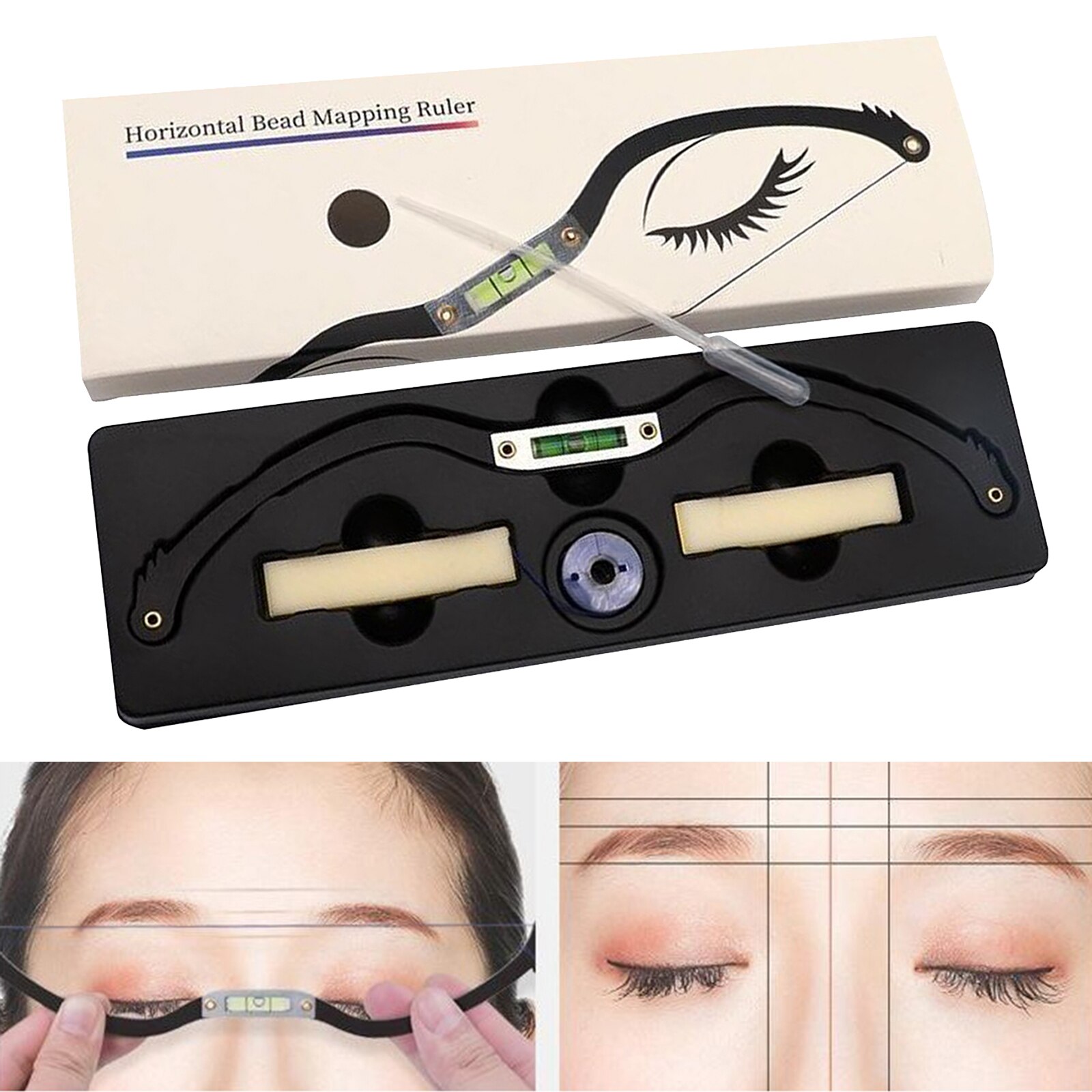 Permanent Eyebrow Marker Ruler Kit Brow Drawing Ma... – Vicedeal