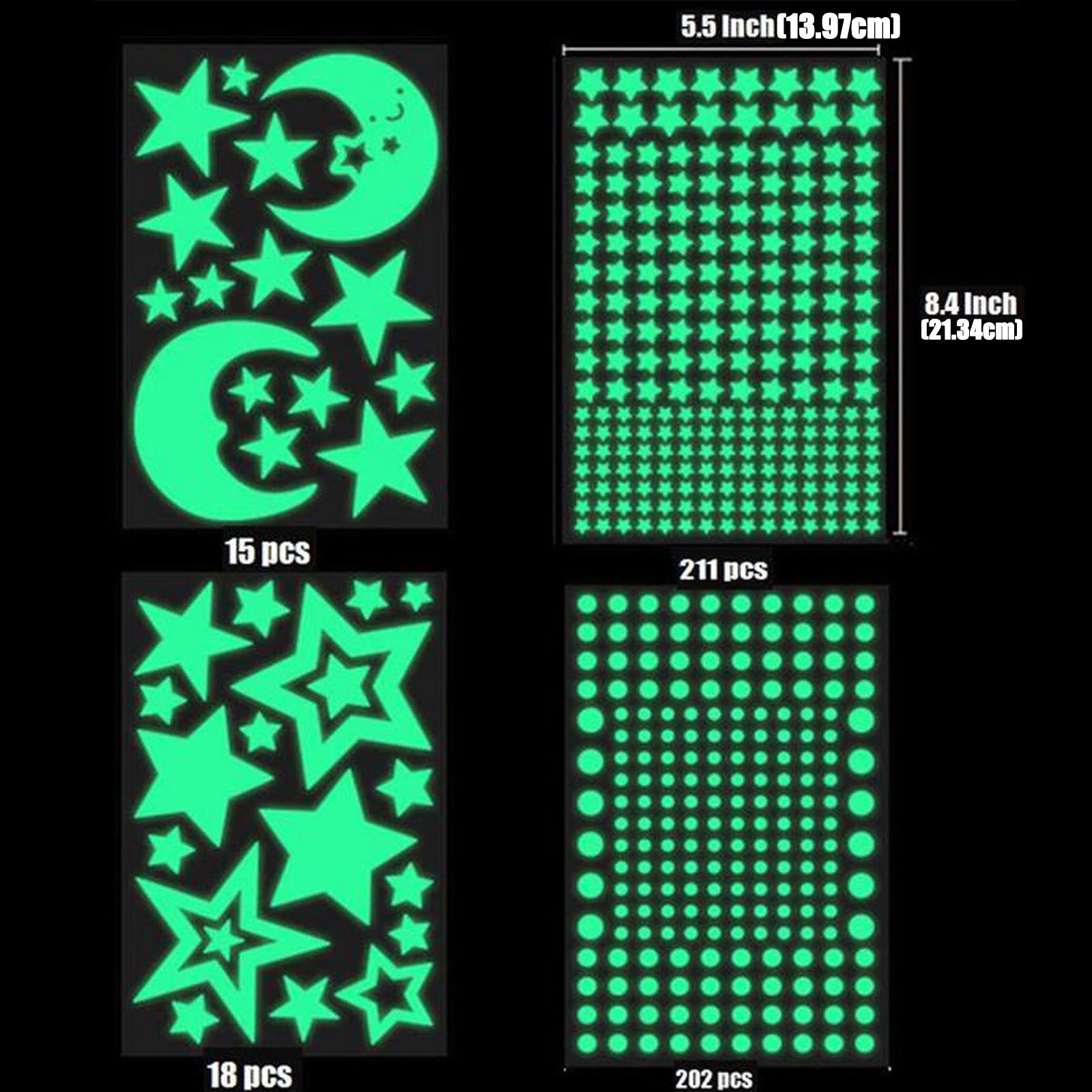 40 # lumineux Stickers muraux 3d lumineux étoile l... – Grandado