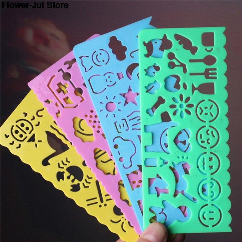 4pcs/Set Cartoon DIY Painting Set Ruler Animal Air... – Grandado