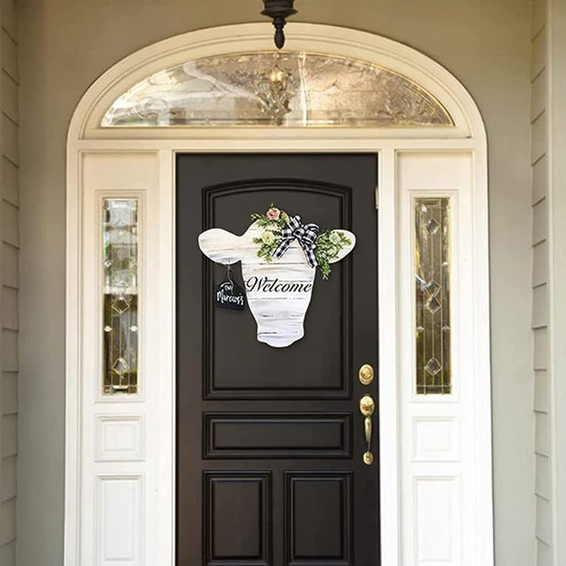 Cow Head Welcome Sign Acrylic Animal Head Door Han... – Grandado