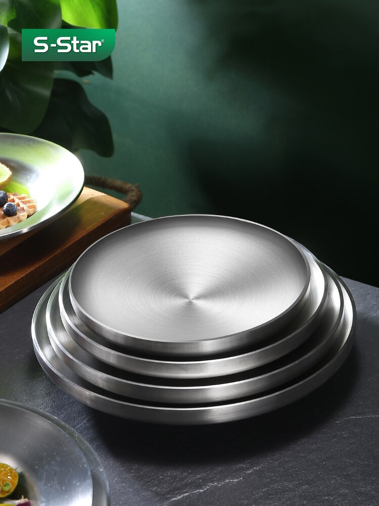 Sstar304 Stainless Steel Steak Dinner Plate Flat D... – Grandado