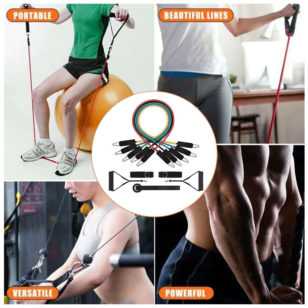 11 PCS Tension Resistance Band Set and Exercise St... – Grandado