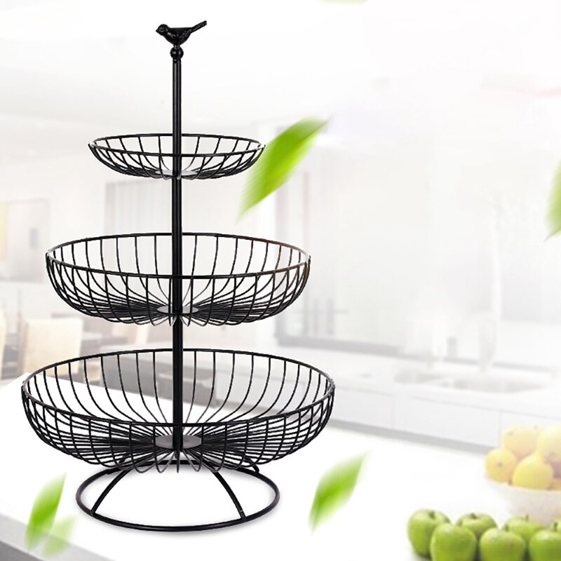 Household 3 Tier Fruit Plate Countertop Metal Frui... – Vicedeal