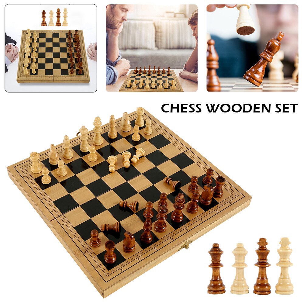 Houten Opvouwbare Schaakspel Met Vervilte Game Boa... – Grandado