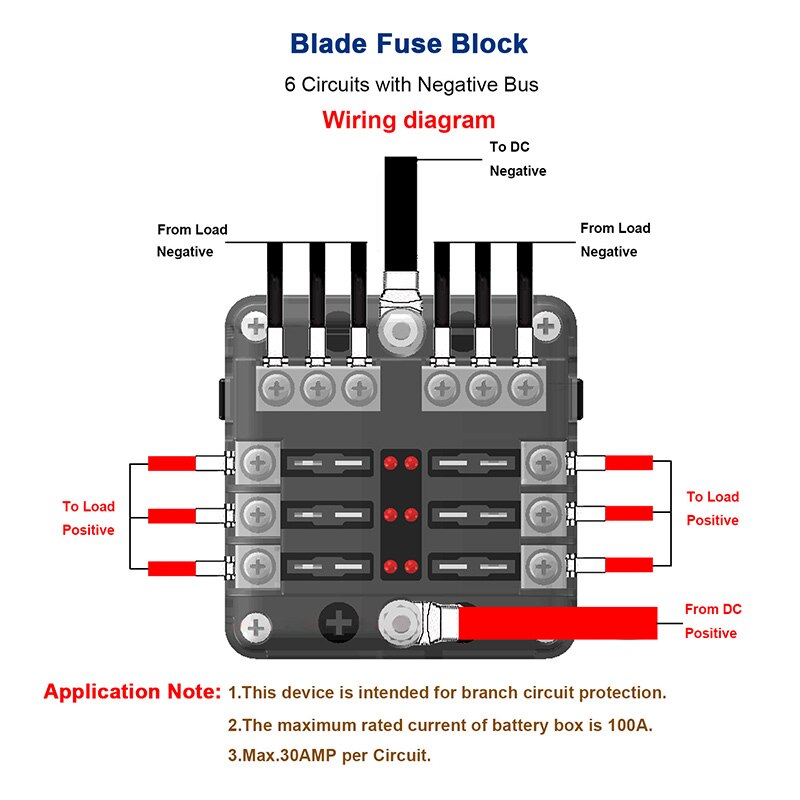 6 Way Blade Fuse Box Bus Bar Car Kit with Cover Ma... – Grandado