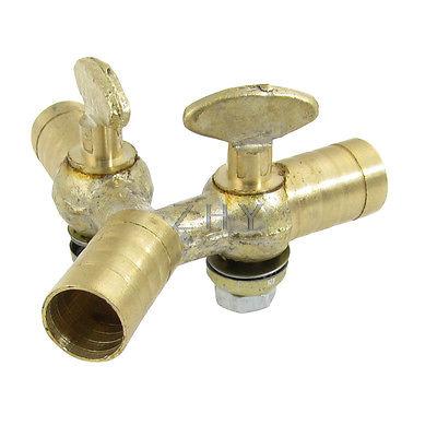 Gold Tone Three Way Double Outlet Y Gas Control Va... – Vicedeal