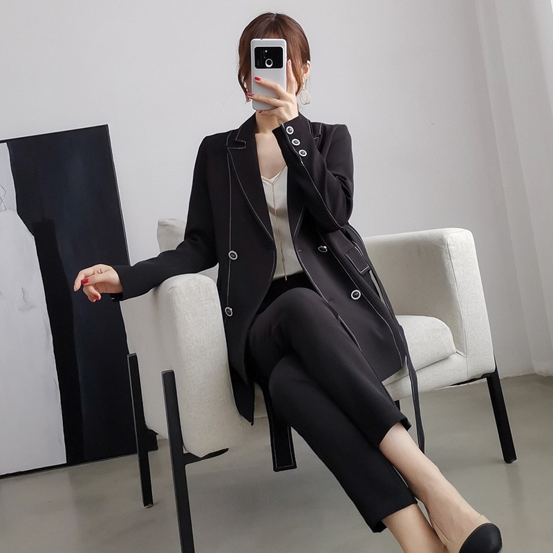 women plus big size 5XL pant suit temperament belt... – Grandado