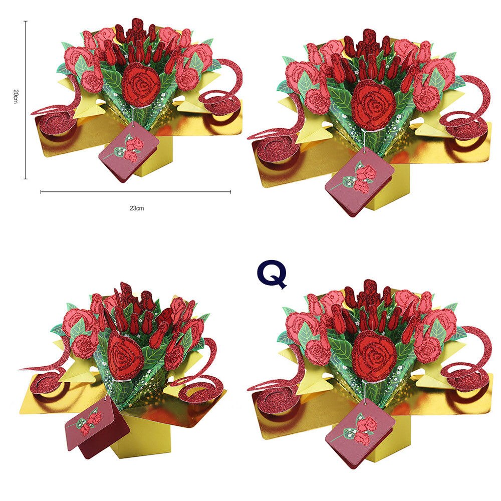 Valentine's Day Flower Cherry Blossoms 3D Pop Up C... – Vicedeal