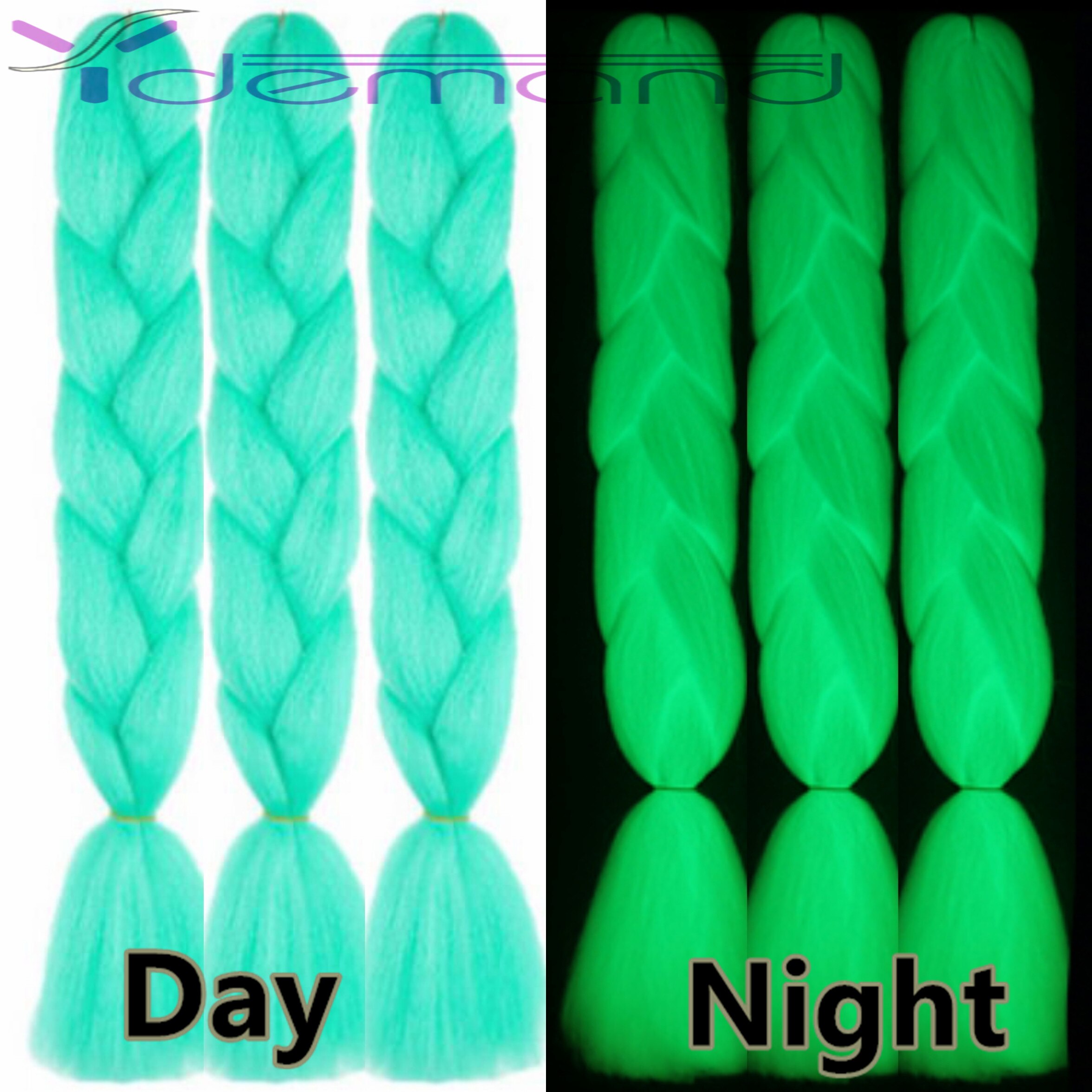 Neon Glowing Hair 60CM Florescent Light Braiding H... – Grandado