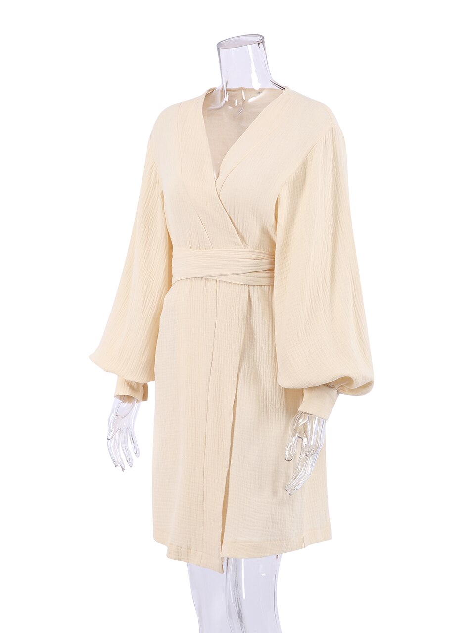 Cotton Women's Nightwear Robe Beige Sleepwear ... – Grandado