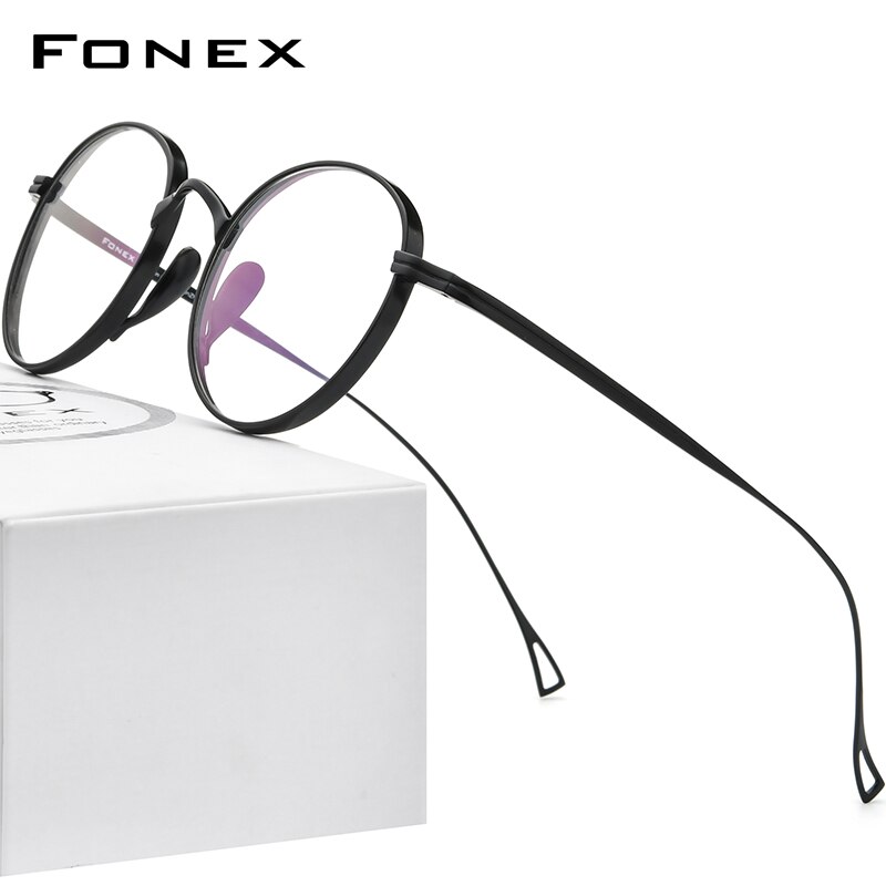 FONEX Pure Titanium Glasses Frame Men Retro Round ... – Vicedeal