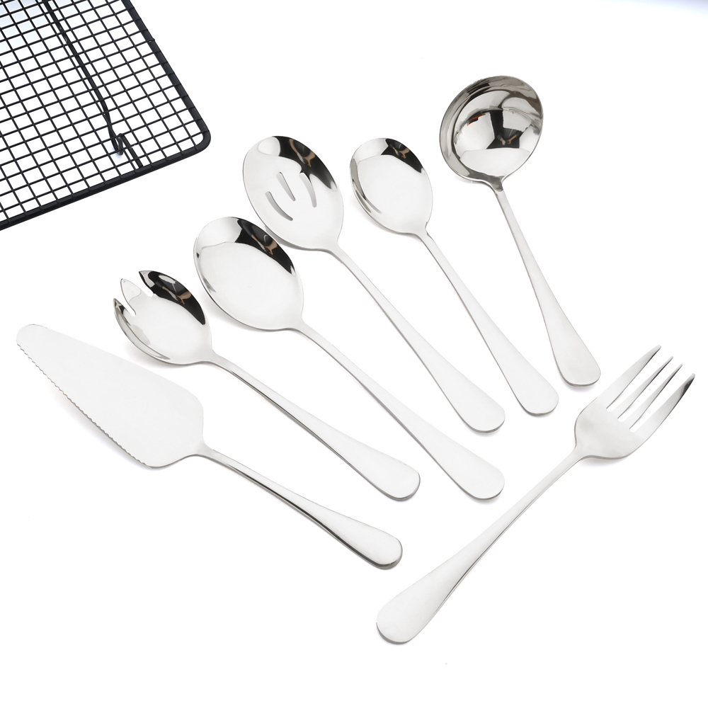 Soup Spoon Colander 7Pcs Dinnerware Set Stainless ... – Vicedeal