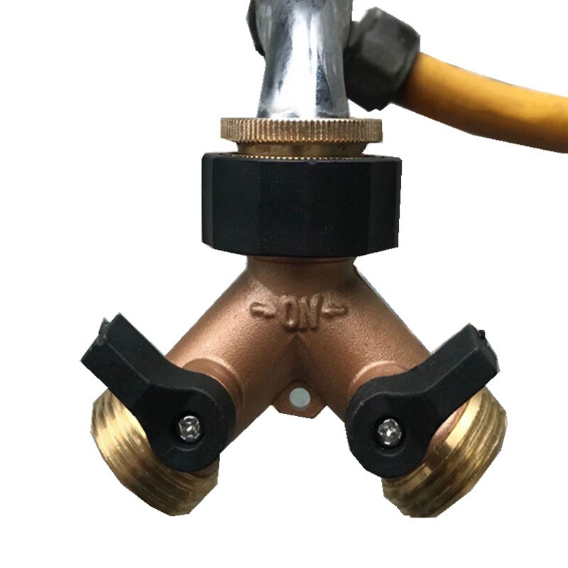 Brass Dual-Outlet Faucet Irrigation Ball Valve Ada... – Grandado