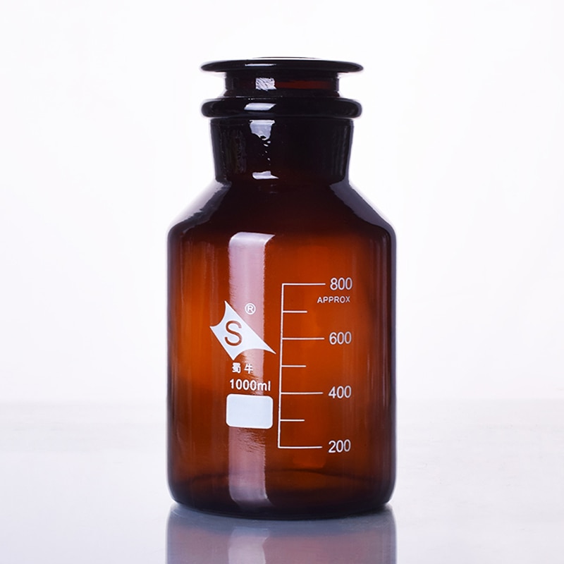 Brown reagent bottle,wide mouth,amber,Brown ordina... – Grandado
