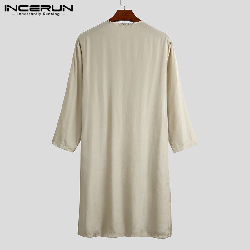 Incerun Mode Moslim Kleding Mannen Jubba Thobe Pri... – Vicedeal