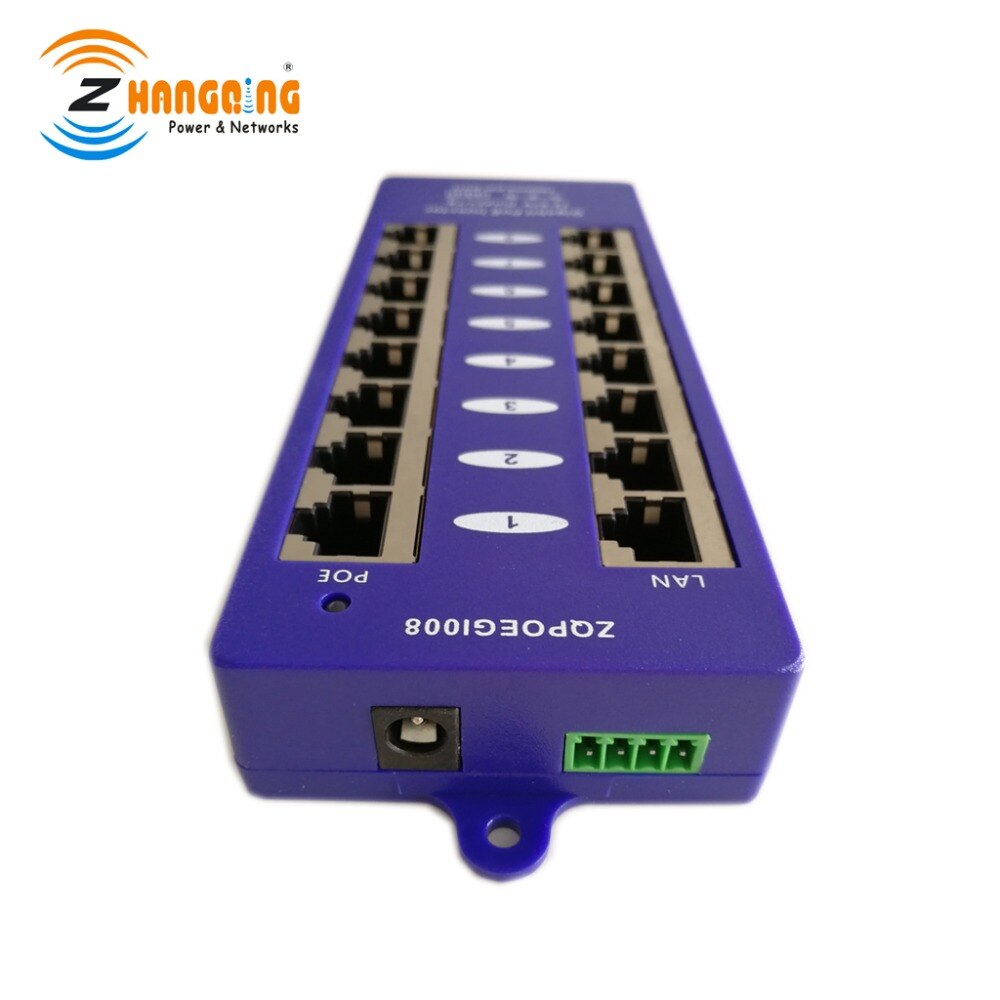 Wall Mount PoE Injector 8 Port 1000Mbps Gigabit Po... – Grandado