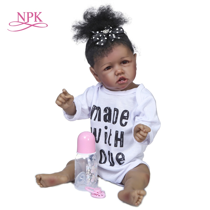 NPK 55cm popular boneca bebe saskia hecho con amor en cubierta negra de ...