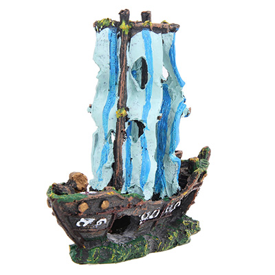 Resin Sunk Ship Wreckage for Fish Hide Sailboat Aq... – Vicedeal
