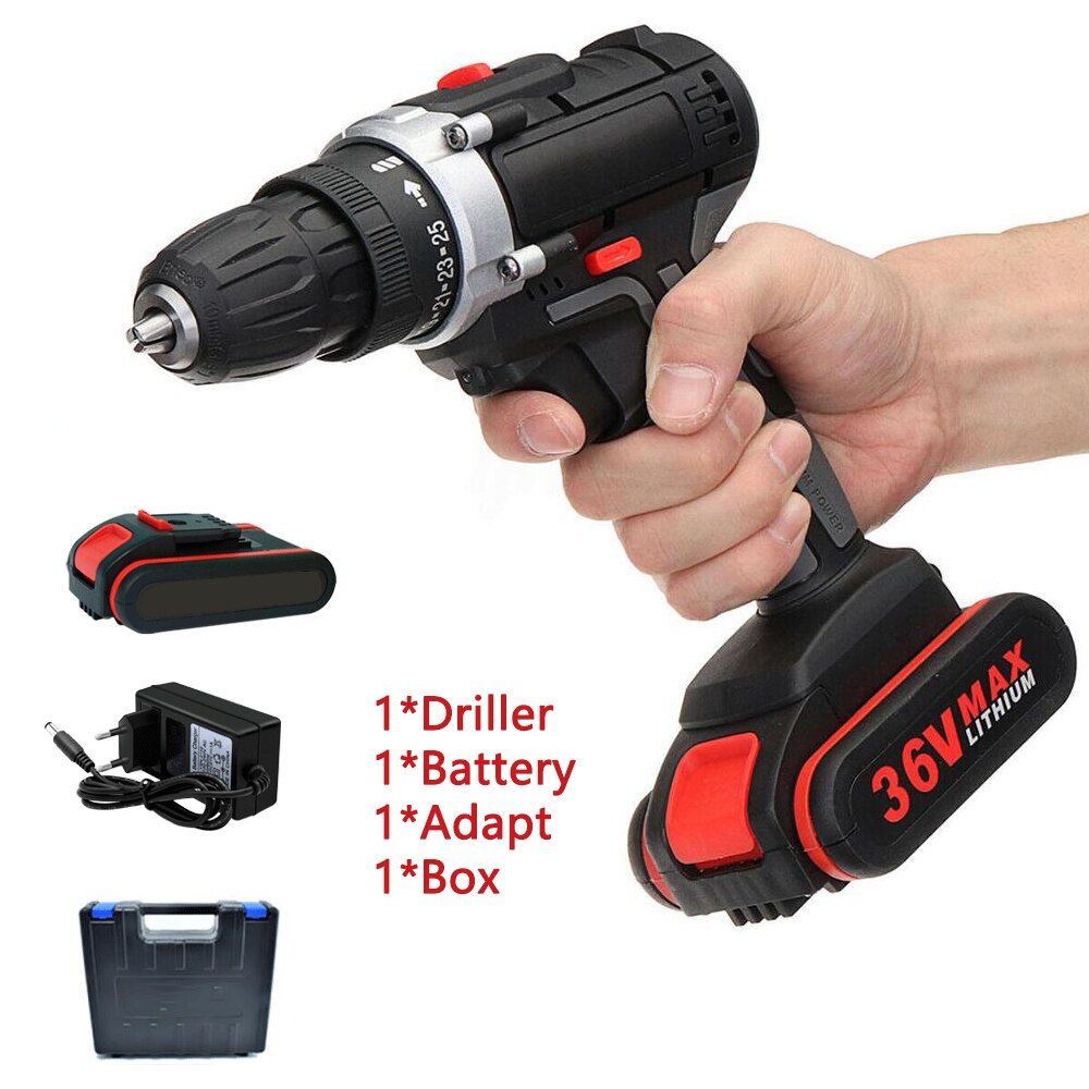 36V 25-Speed Electric Cordless Drill Double-Speed ... – Grandado