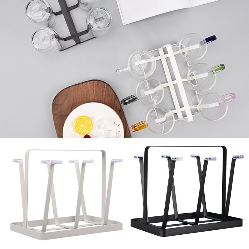 Cup Drying Rack Stand Beer Glasses Rack, 6 Cup Met... – Grandado