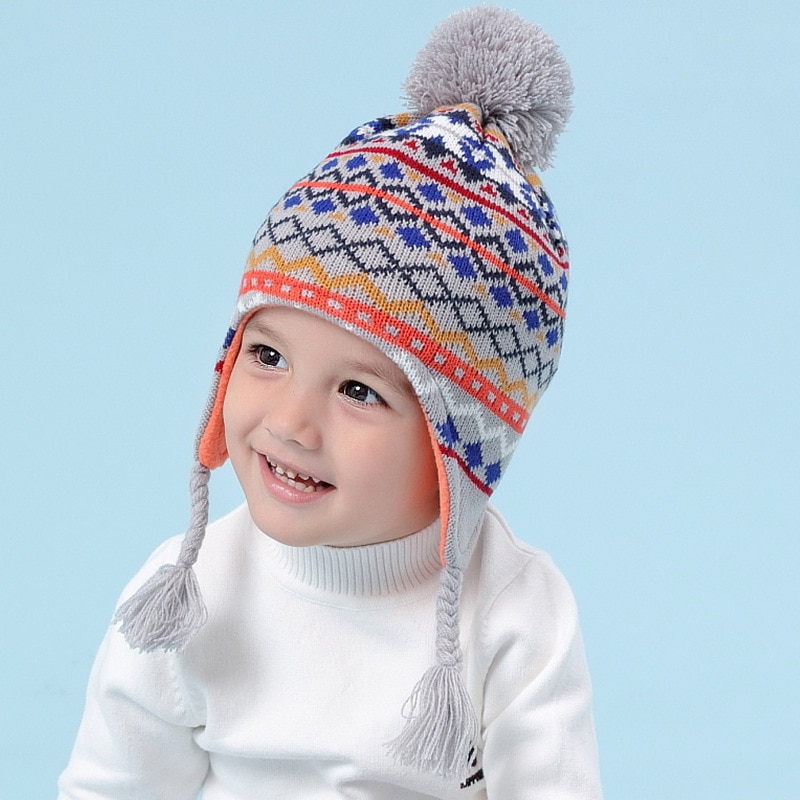 Kids Knitted Hat Scarf Children Winter Warm Hat Ea... – Grandado