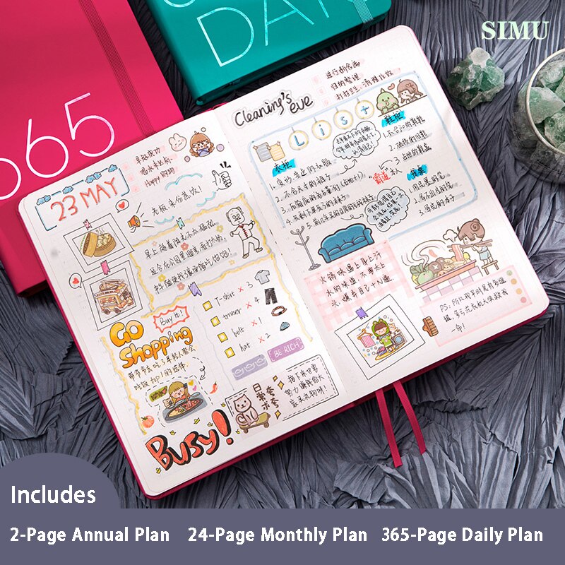 365 Planner Agenda Notebook Super Thick Inner Page... – Grandado