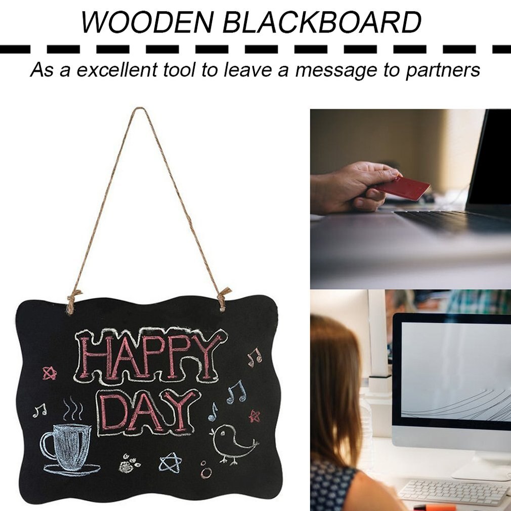 Hanging Wooden Blackboard Double Sided Erasable Ch... – Grandado