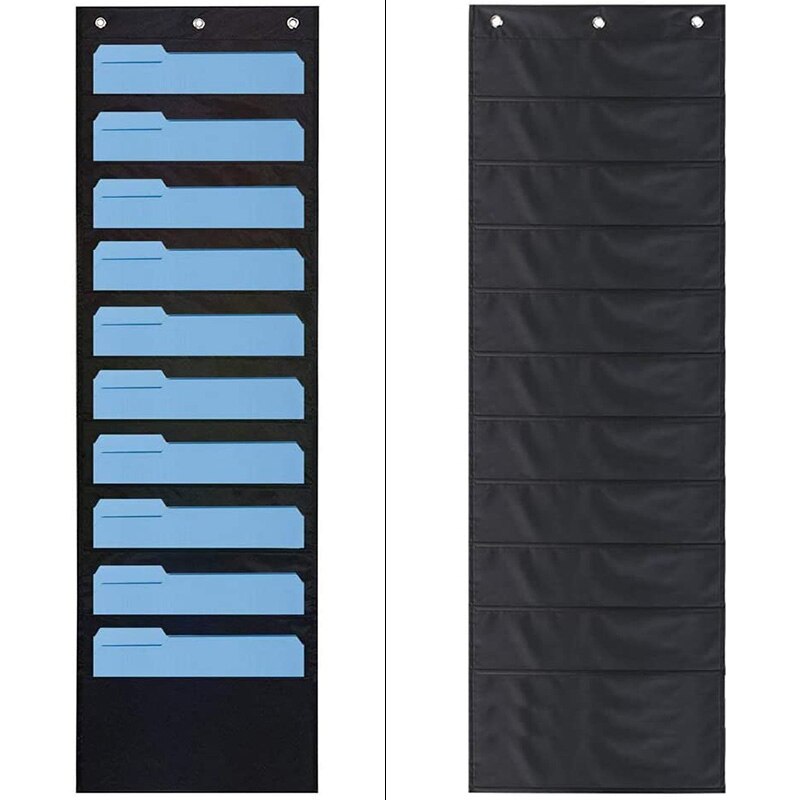 10 Pocket Wall Hanging File Organiser Storage Vert... – Grandado