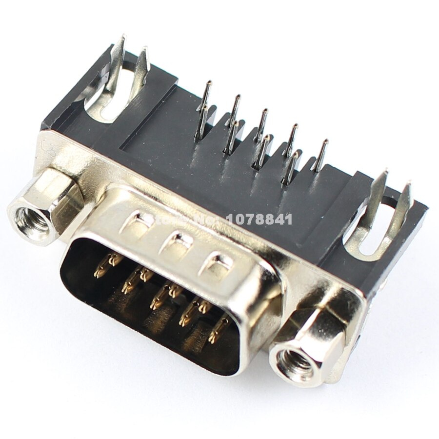 10pcs D-SUB 9 Pin Male Right Angle PCB Connector 2... – Vicedeal