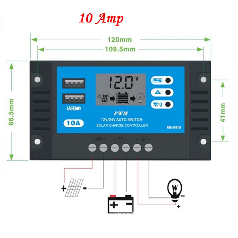 Solar Controllers 10A /20A /30A LCD MPPT Solar Pan... – Grandado