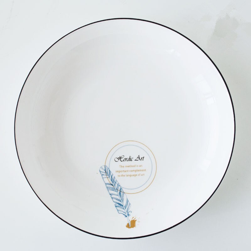 8 Inch Round Ceramic Plate Nordic Brief Porcelain ... – Grandado