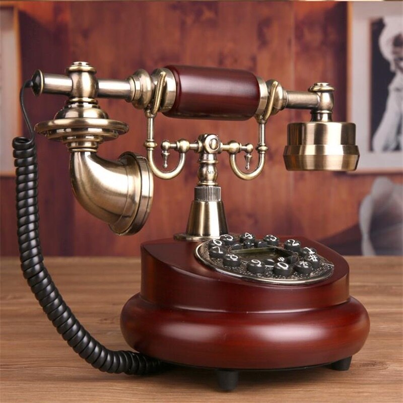 Solid Wood Digital Telephone Landline Classic Vint... – Grandado