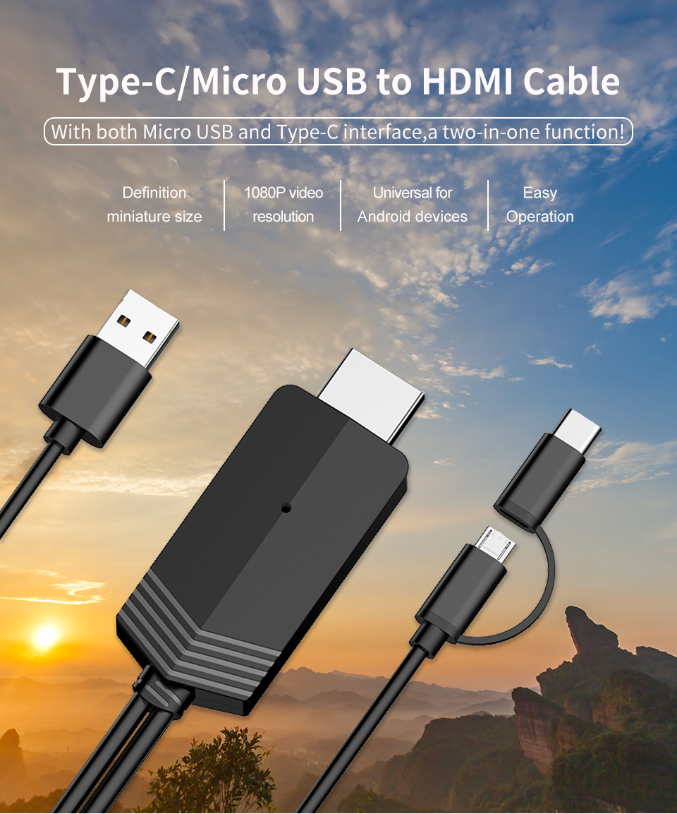 TV-Stock HDMI TV Kabel Miro USB Typ-C Spiegelung B... – Grandado