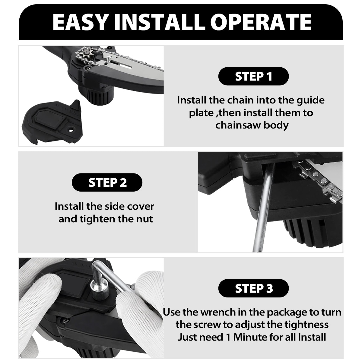 3000W 88VF 4 Inch Mini Electric Saw Chainsaw Garde... – Vicedeal