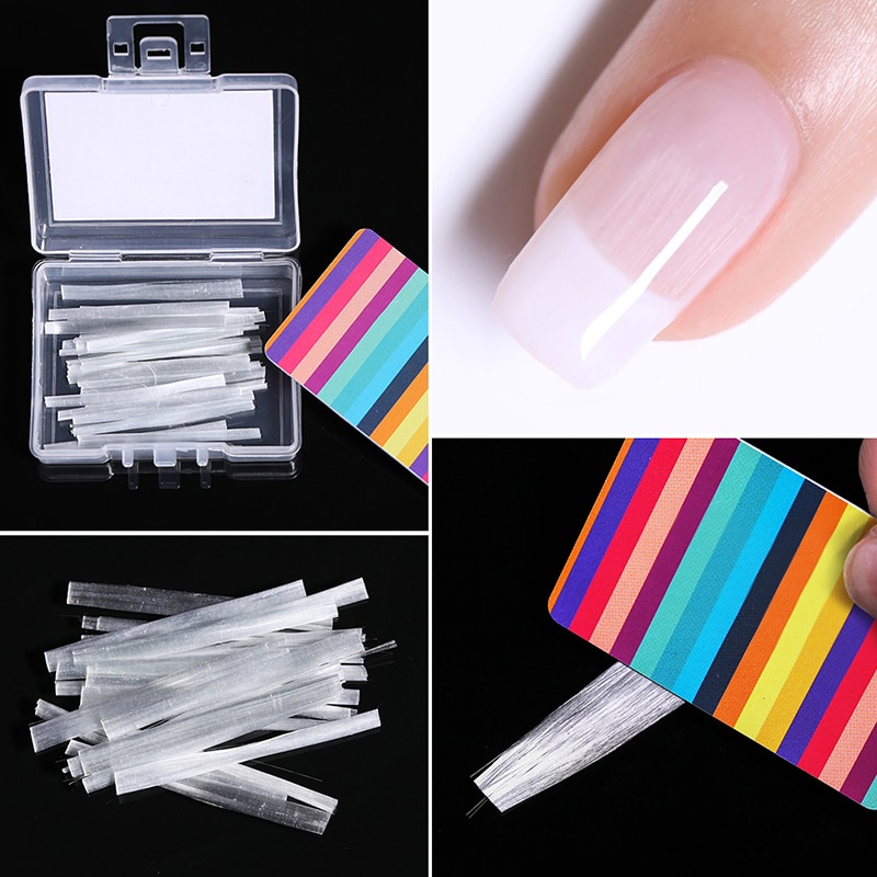 20*4cm/bag White Acrylic Nail Fiberglass 1/2/3 Nai... – Grandado