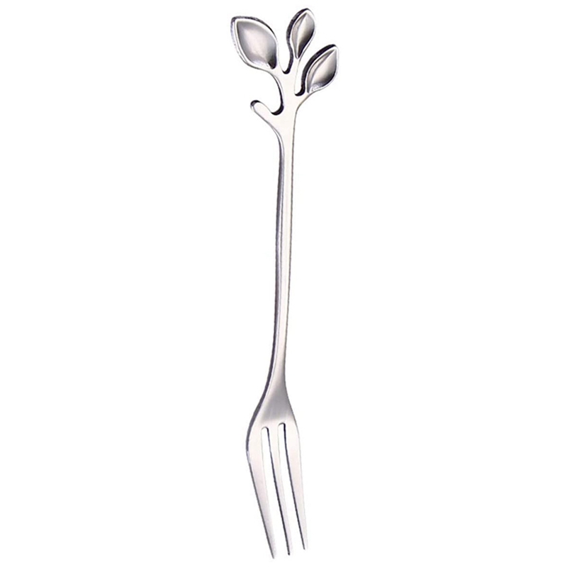 Stainless Steel Fork, Leaf-Shaped Handle Dessert F... – Vicedeal